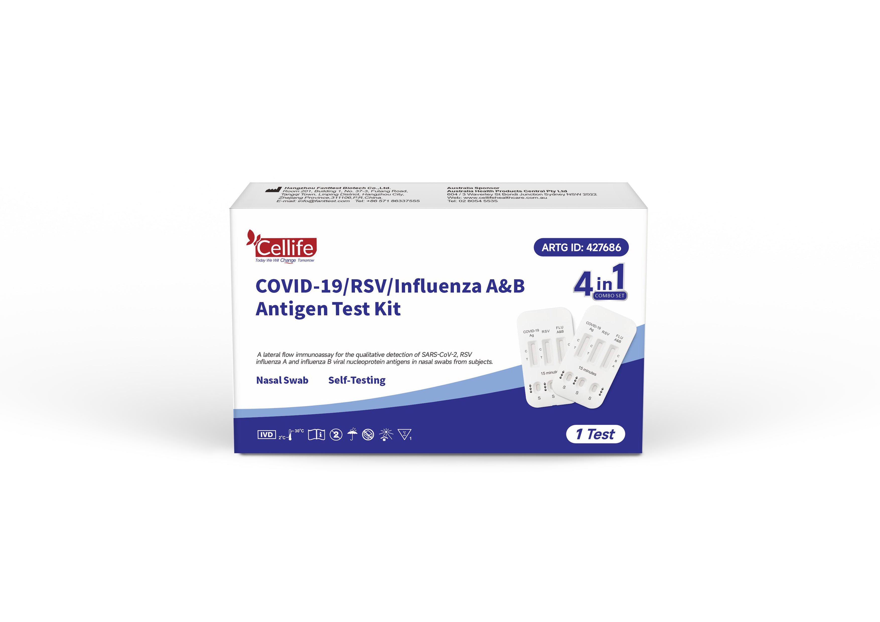 Cellife Covid-19/RSV/Influenza A&B Antigen Test Kit 1/4 (4 in 1) | AHPC ...