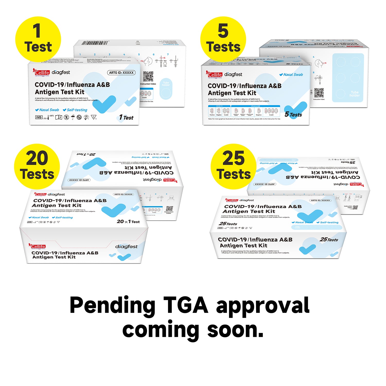 Cellife Diagfest Covid-19 / Influenza A & B Antigen Test Kit Single Pa