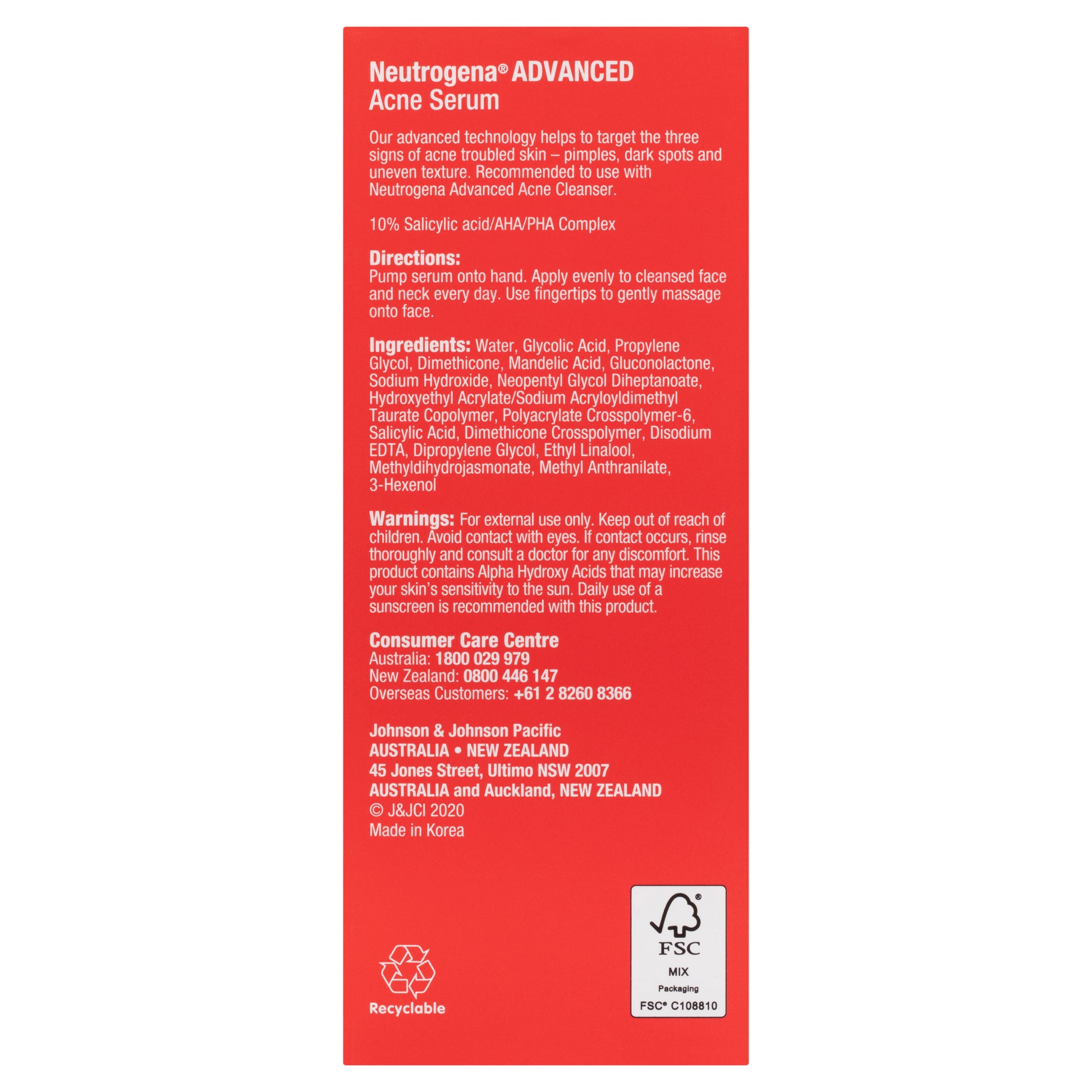 Neutrogena Adv Acne Srm 30Ml