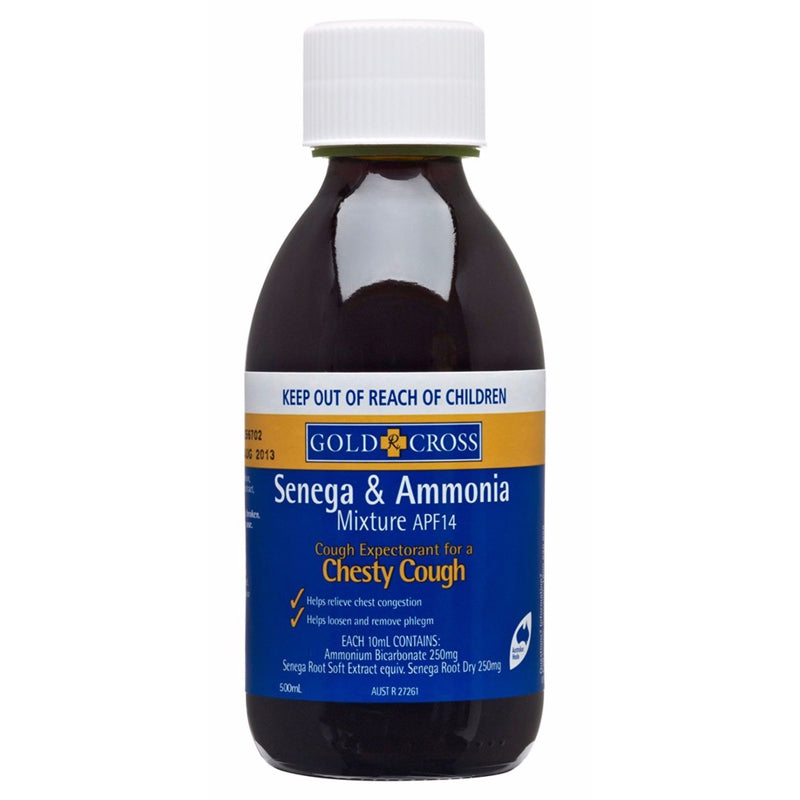 Gold Cross Senega & Ammonia Chesty Throat Relief Cough Oral Liquid Syr